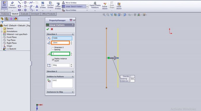 How to Use Solidworks Linear Sketch Pattern Tool Tutorial