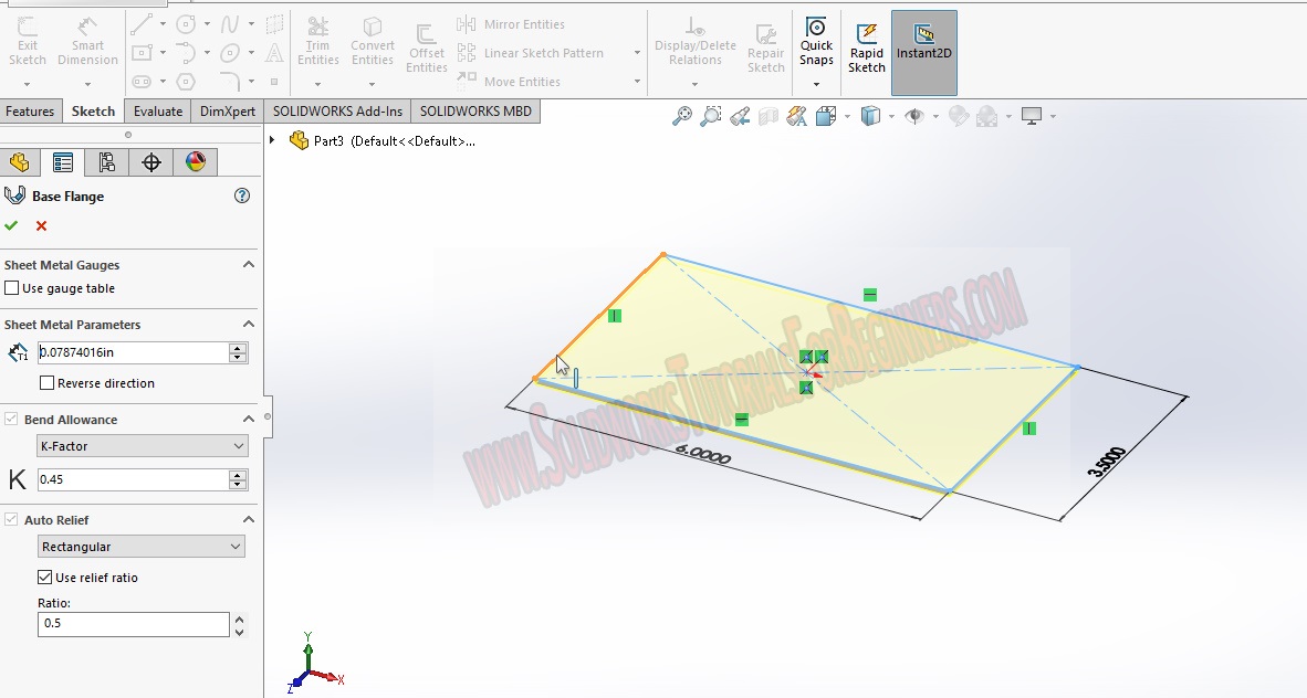 How To Use SolidWorks Sheetmetal Hem Feature Tutorial