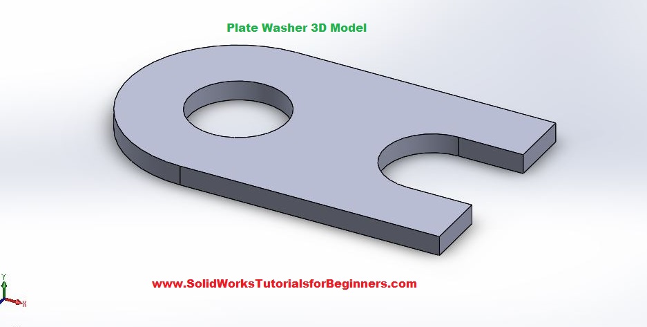 How to Create Plate Washer 3D Model in SolidWorks Exercises