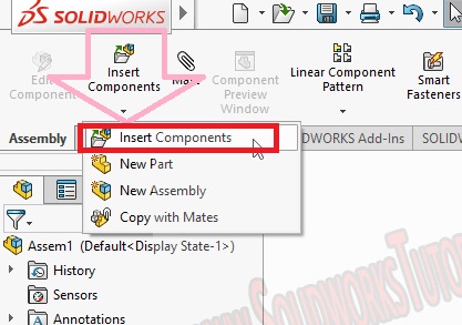 How to Insert Component in SolidWorks Assembly?