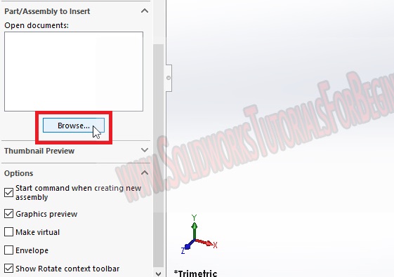 How to Insert Component in SolidWorks Assembly?