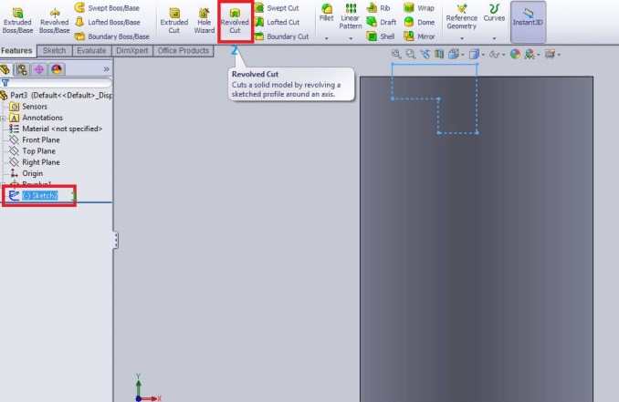 How To Use Solidworks Revolved Cut Feature Tutorial For Beginners