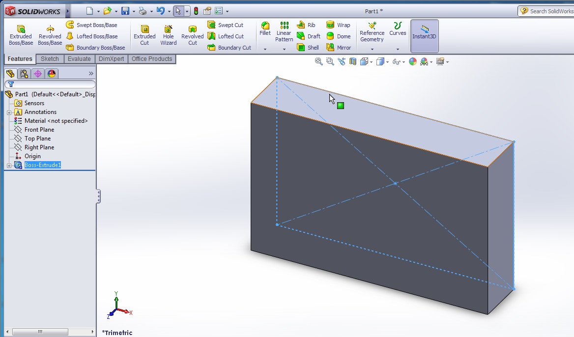 SolidWorks Command Manager: Features Toolbars