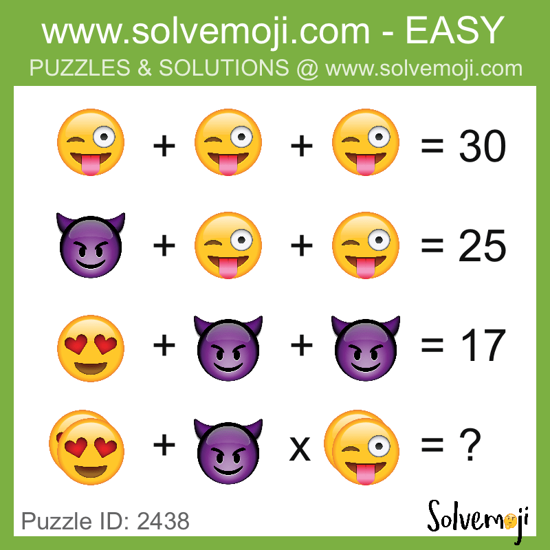 Solvemoji Emoji Math Puzzle 2438