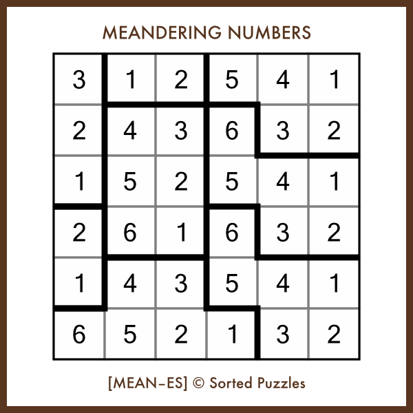 Meandering Numbers [MEAN-2-002P] - Sorted Puzzles