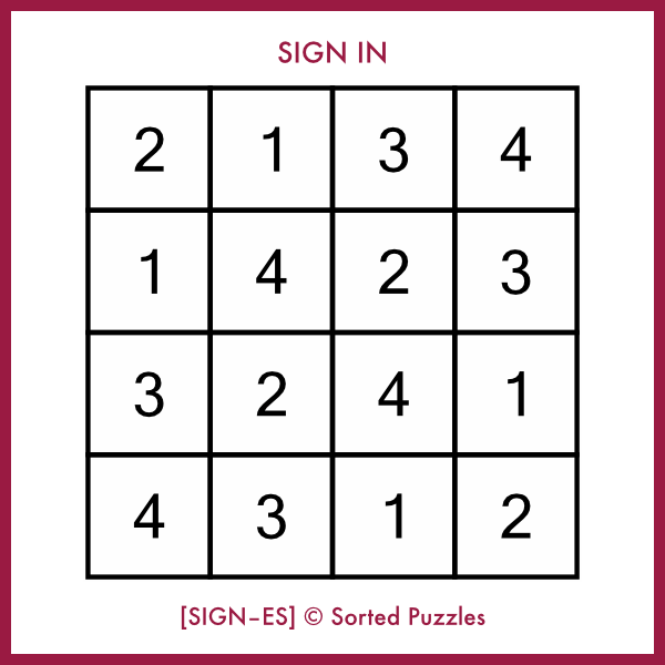Sign In [SIGN-4-004P] - Sorted Puzzles