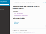 Documentation Sphinx Python Lifecycle Training 0 1 3 Documentation