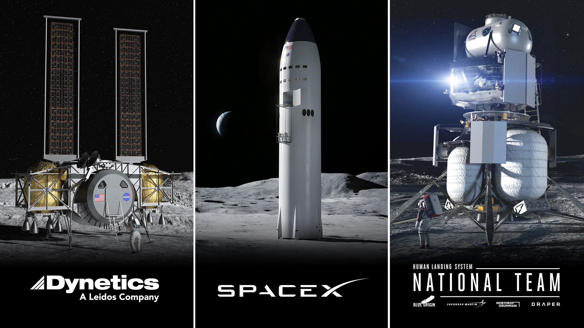 NASA taps SpaceX, Blue Origin, and Dynetics to develop human landing ...