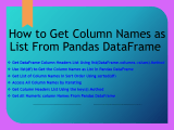 Pandas Get Column Names From Dataframe Spark By Examples