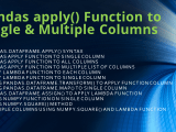 Pandas Apply Function To Single Multiple Column S Spark By