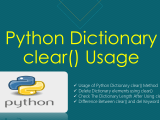 Python Dictionary Clear Usage Spark By Examples