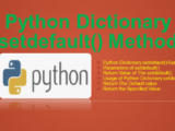 Python Dictionary Setdefault Method Spark By Examples