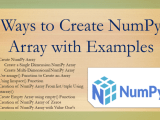 Ways To Create Numpy Array With Examples Spark By Examples