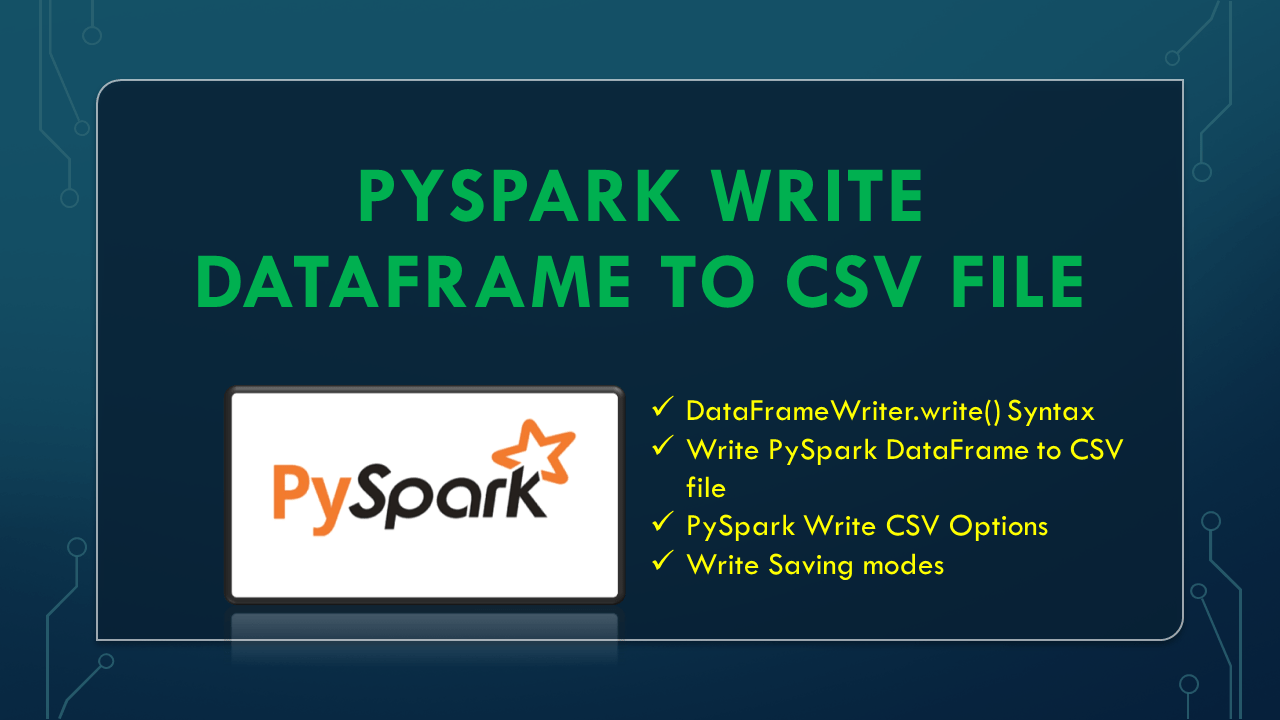 PySpark Write to CSV File - Spark By {Examples}