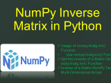 Numpy Linear Algebra Different Functions Of Numpy Linear Numpy