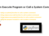 Python Execute Program Or Call A System Command Spark By Examples
