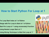 How To Start Python For Loop At 1 Spark By Examples