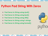 Python String Zero Padding Techniques