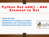 Python Set Add Add Element To Set Spark By Examples