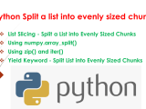Python Split A List Into Evenly Sized Chunks Spark By Examples