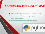 Select Random Item From List In Python Spark By Examples