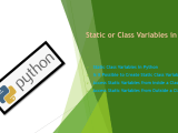 Static Or Class Variables In Python Spark By Examples
