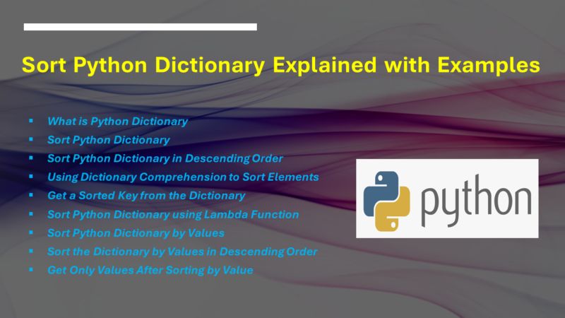 Sort Python Dictionary Explained with Examples - Spark By {Examples}