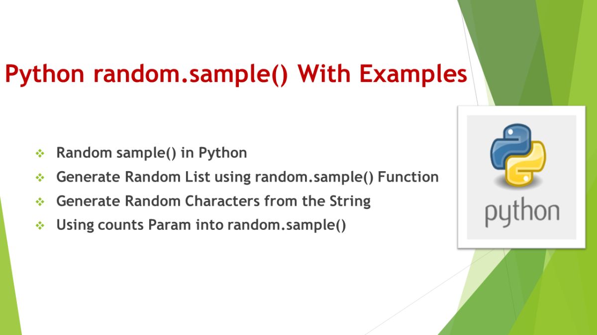 Python random.sample() With Examples - Spark By {Examples}