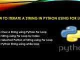 How To Iterate A String In Python Using For Loop Spark By Examples