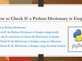 How To Check If A Python Dictionary Is Empty Spark By Examples