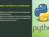 Python List Remove Last Element Spark By Examples