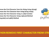 Python Remove First Character From String Spark By Examples
