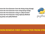 Python Remove First Character From String Spark By Examples