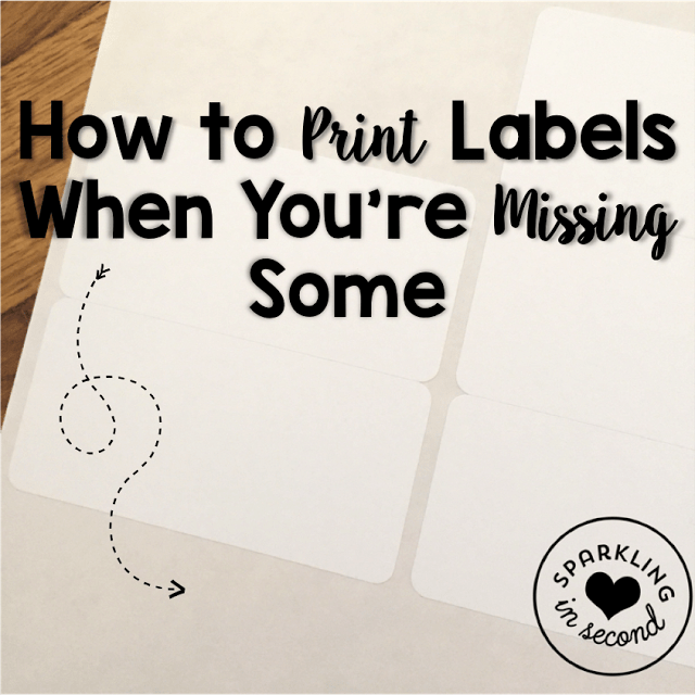 Printing Labels Tip - Sparkling in Second Grade