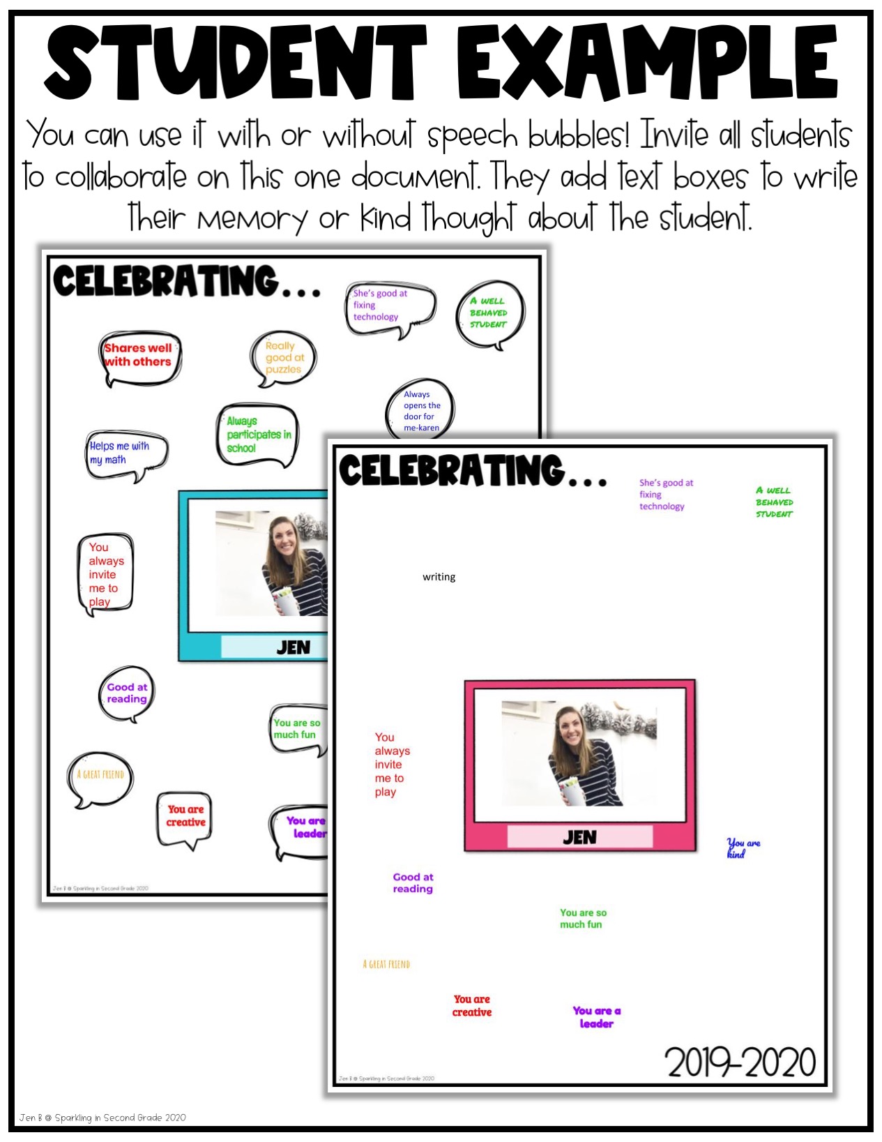 Student Posters for Celebrations - Sparkling in Second Grade