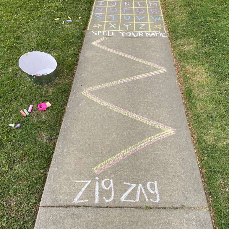 Chalk Obstacle Course - Sparkling in Second Grade