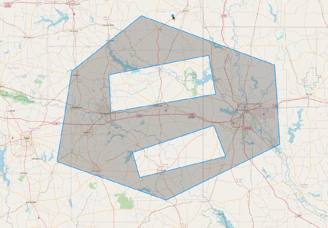 Split a Polygon with holes by Line in OpenLayers - Spatial Dev Guru