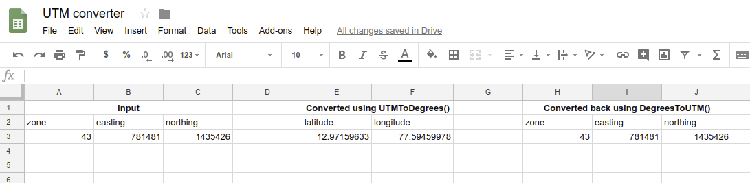 Convert between UTM and Degree coordinates using Google Spreadsheets ...