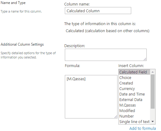 Supported And Unsupported Columns In Sharepoint Calculated Column Formula