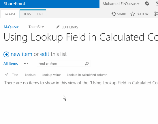 Using Lookup Field In Calculated Column SharePoint