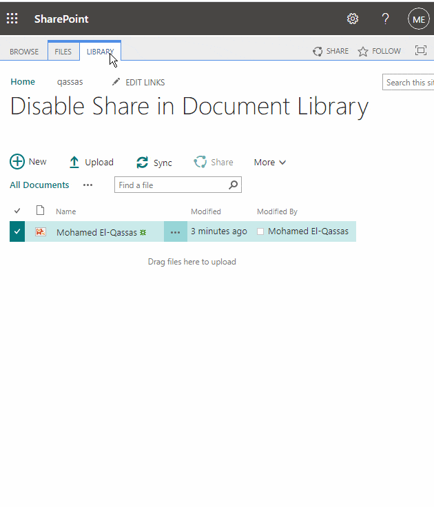 How To Disable Share In SharePoint Document Library?