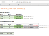 Excel Workday Function