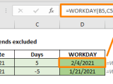 Excel Workday Function