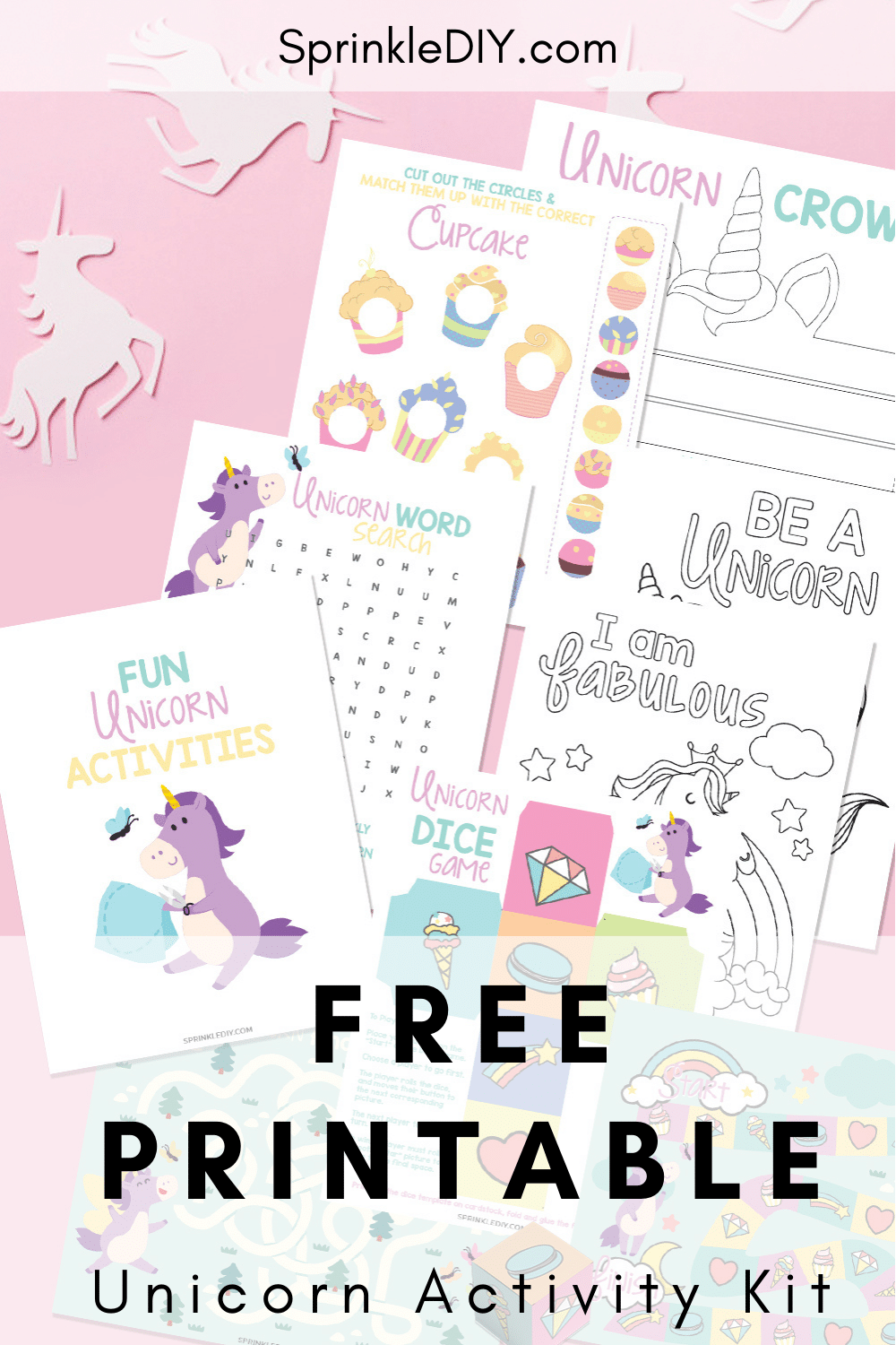 Free Printable Unicorn Activity Kit - SprinkleDIY