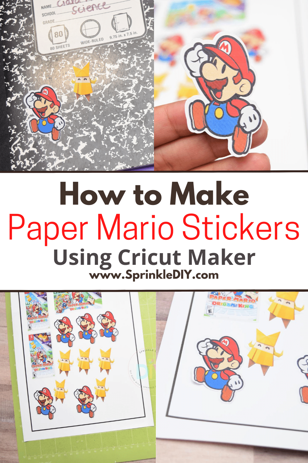 How to Make Paper Mario Stickers using the Cricut Maker - SprinkleDIY