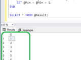 T Sql How To Generate Numbers From 1 To 10 Using A While Loop Sql