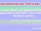 What Are Operators In Sql Sqlpost Academy