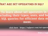 What Are Set Operators In Sql Sqlpost Academy
