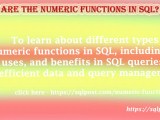 What Are The Numeric Functions In Sql Sqlpost Academy