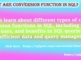 What Are Conversion Function In Sql Sqlpost Academy
